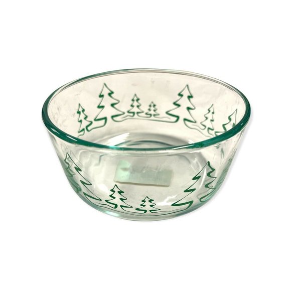 Pyrex | Kitchen | Pyrex Qt Christmas Tree Clear Glass Bowl Green Forest ...